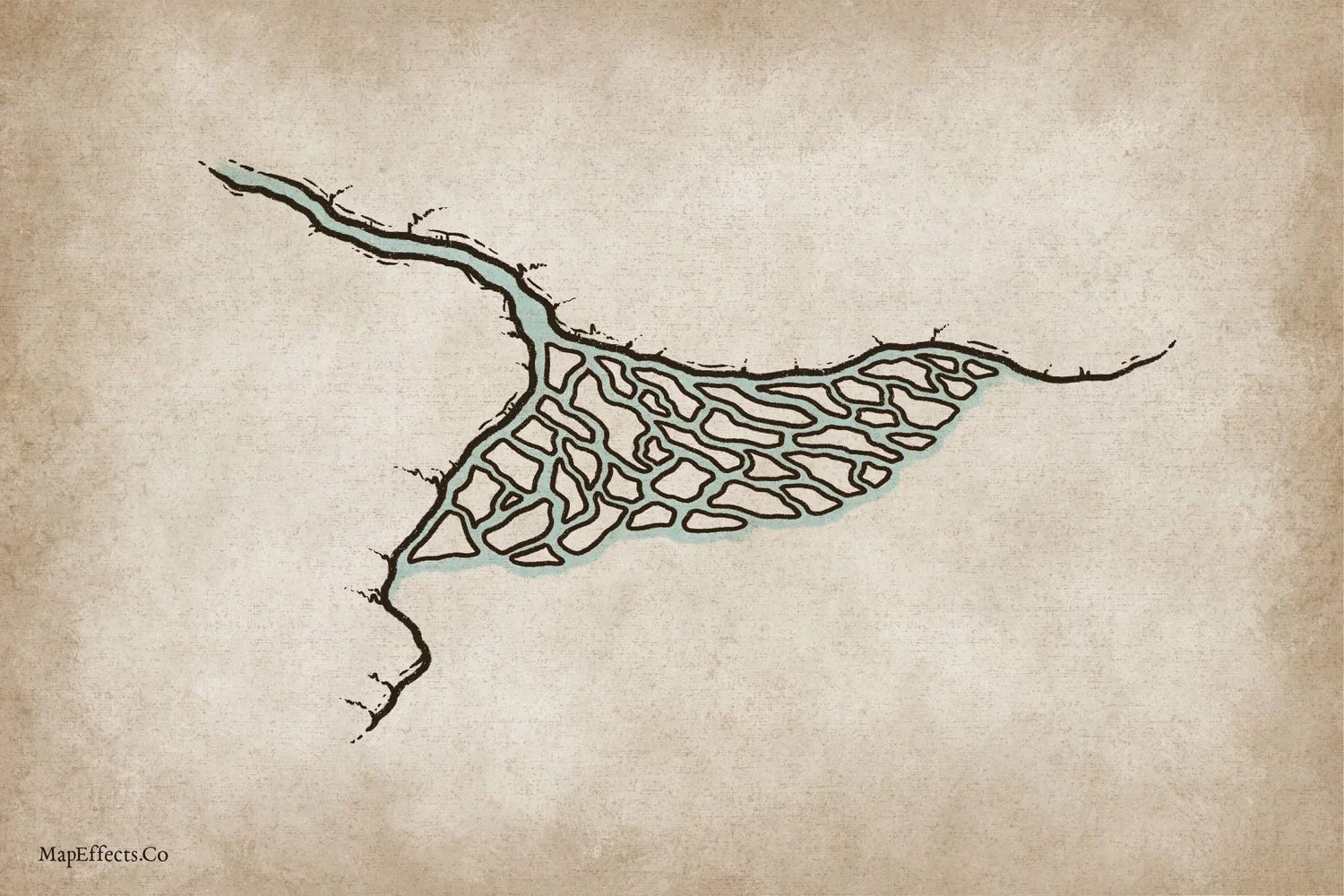 How to Draw River Deltas on Fantasy Maps — Map Effects