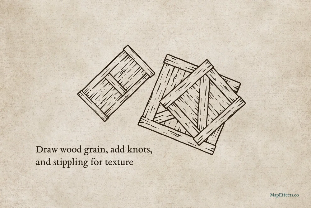How to Draw Wood Crates on RPG Interior Maps — Map Effects