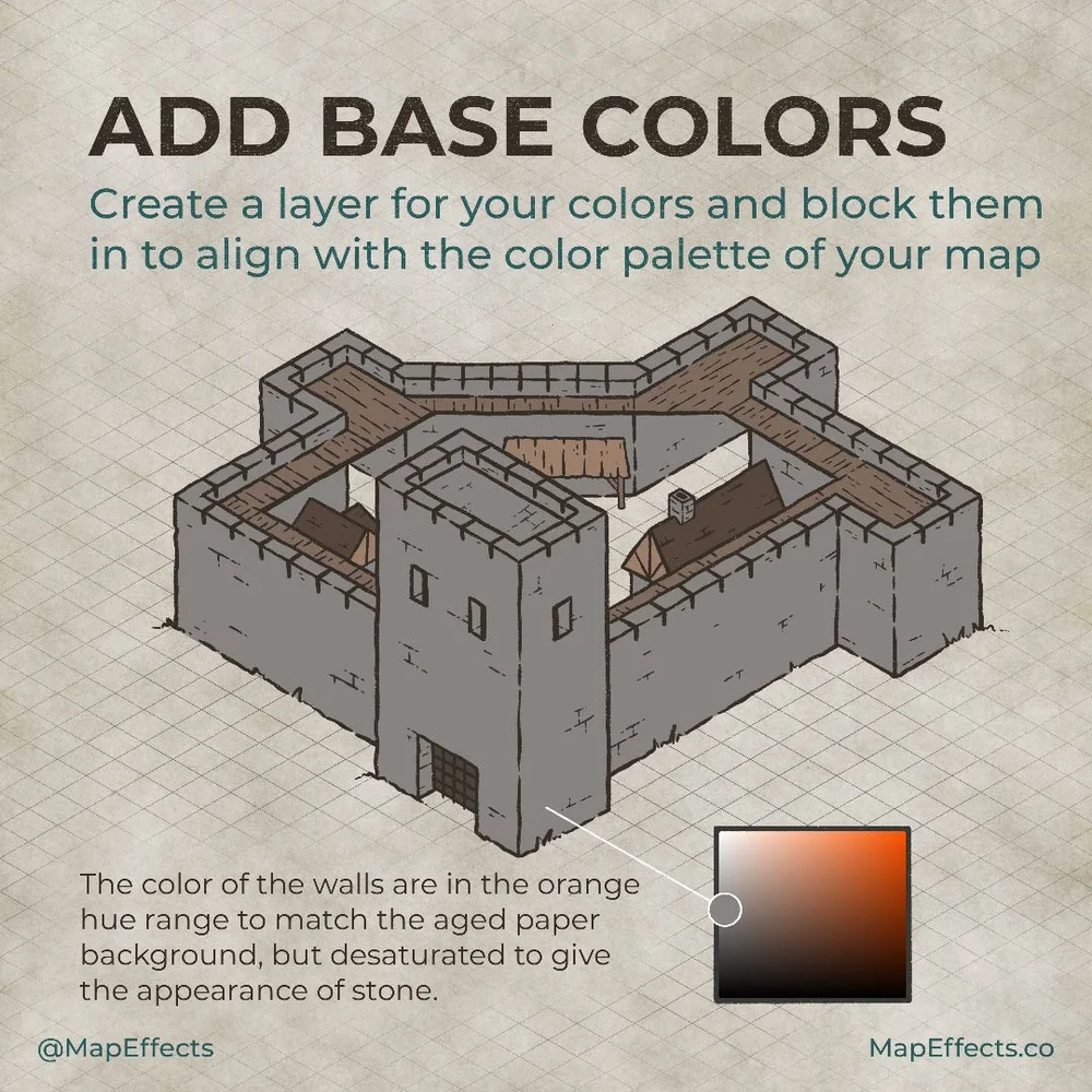 How to Draw an Isometric Fortress on Your Fantasy Maps — Map Effects