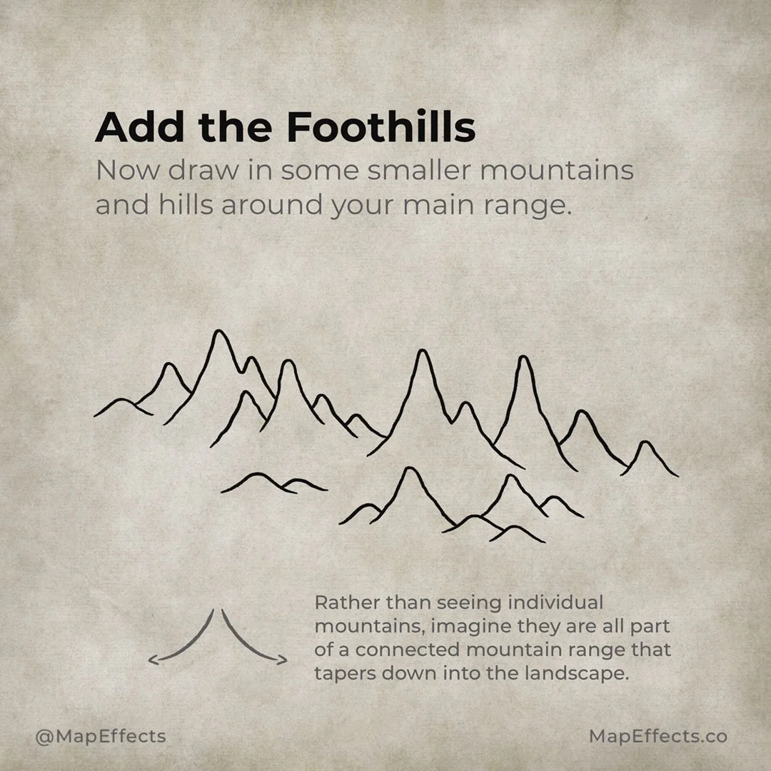 How to Draw Classic Fantasy Mountains on Your Map — Map Effects
