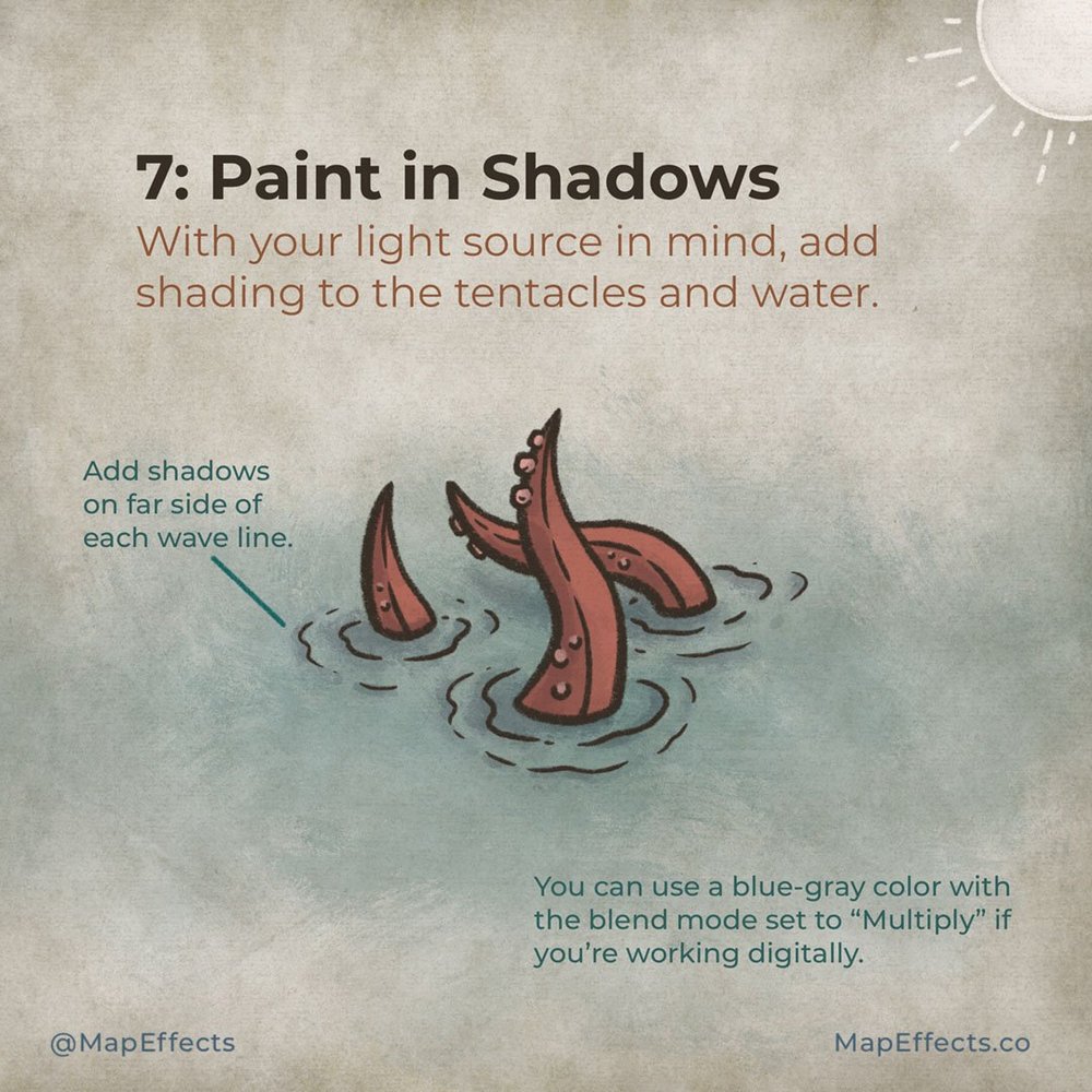 How to Draw a Kraken Sea Beast On Your Fantasy Maps — Map Effects