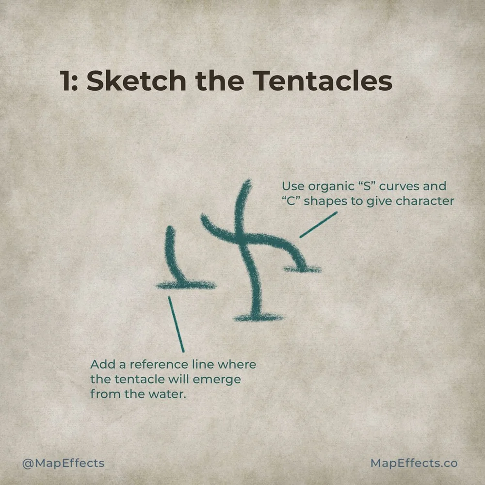 How to Draw a Kraken Sea Beast On Your Fantasy Maps — Map Effects