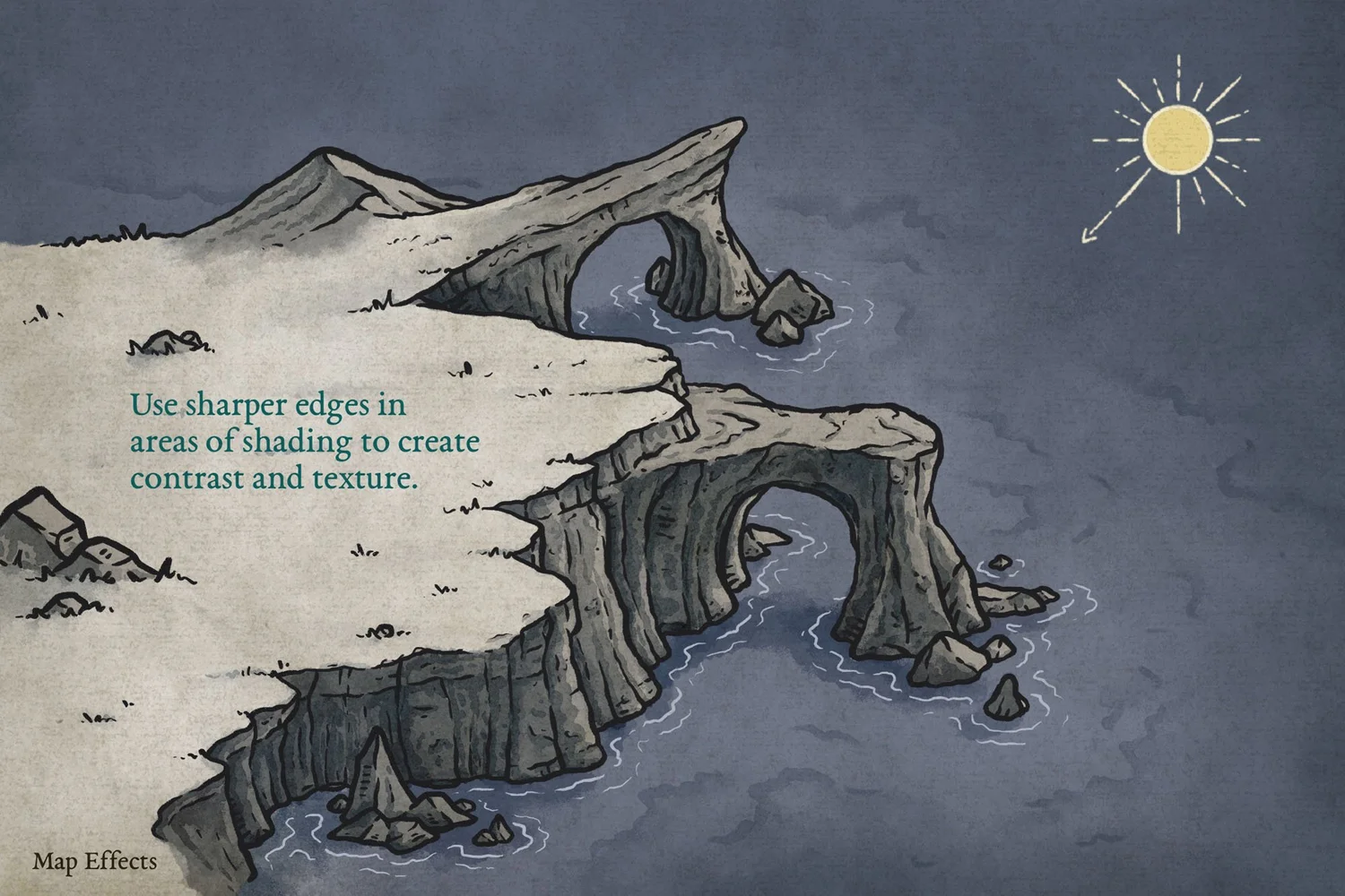 How to Draw Sea Arches on Fantasy Maps - Tutorial — Map Effects