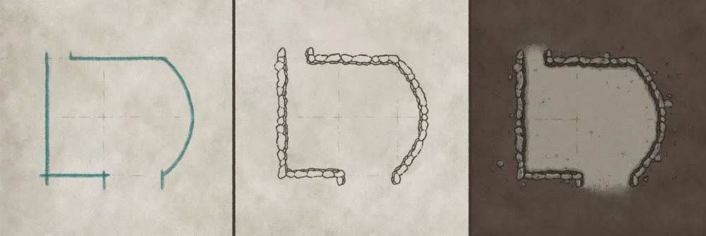 How to Draw Rough Stone Walls on Your Dungeon Maps — Map Effects