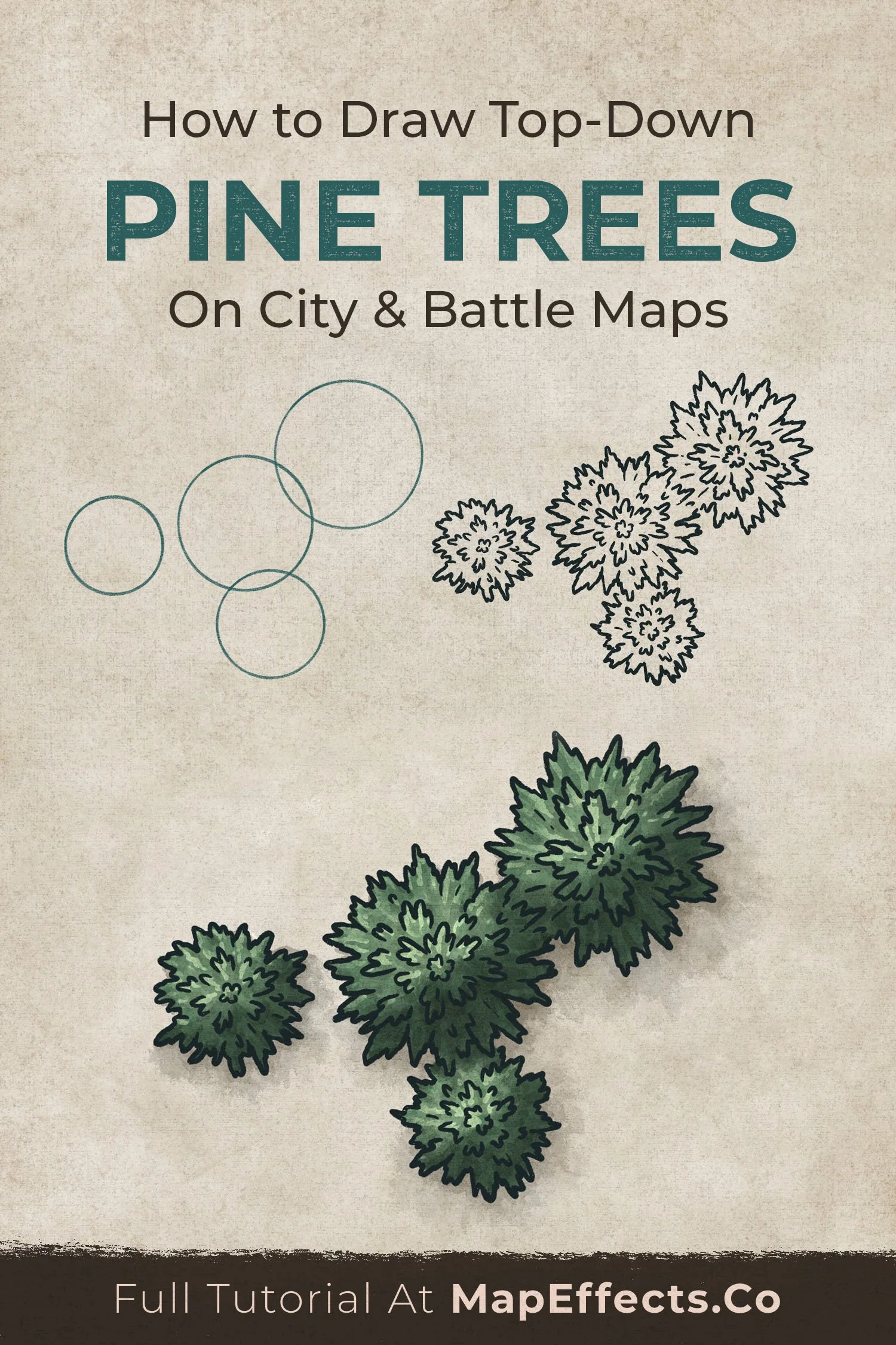 How to Draw Pine Trees - Top-Down Perspective — Map Effects