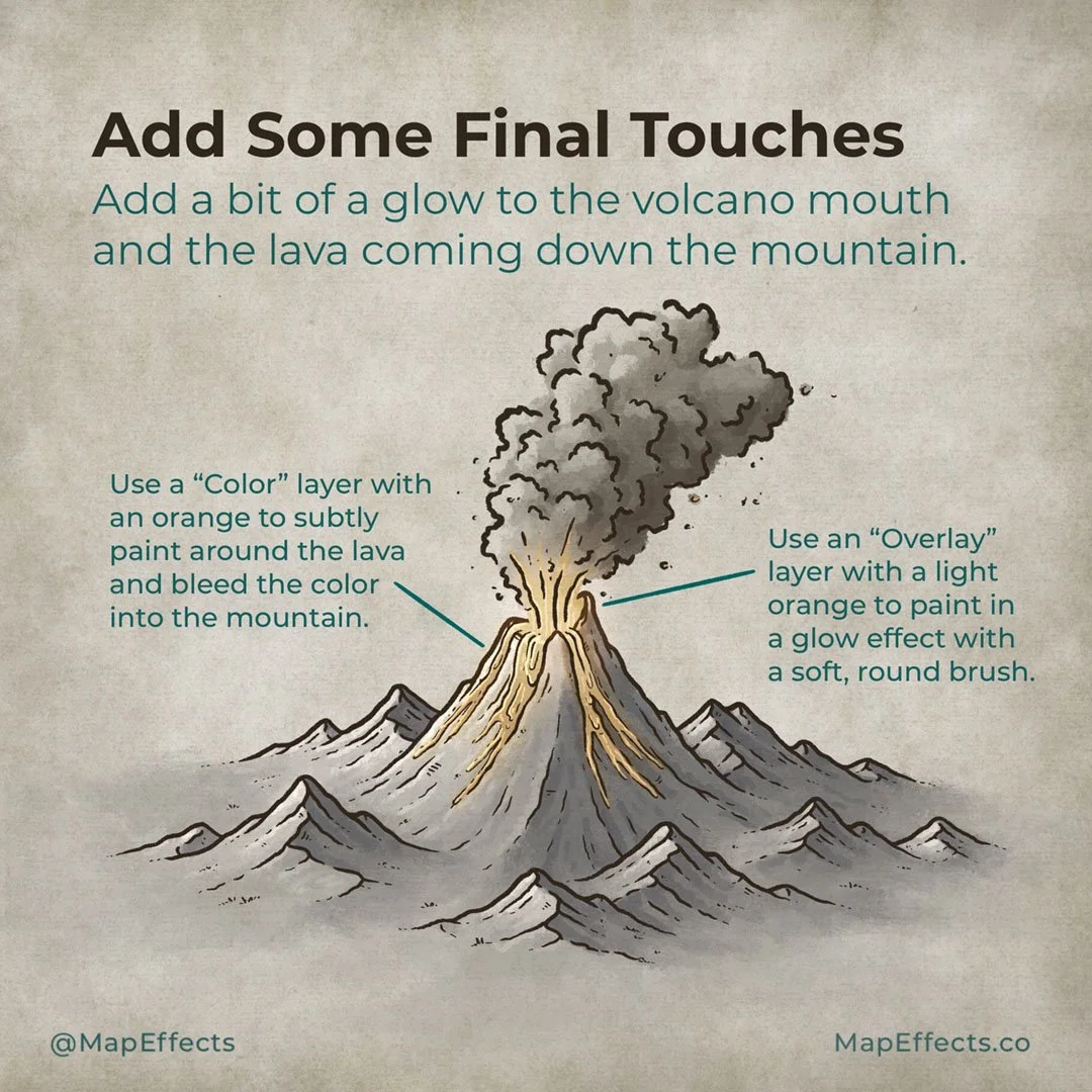 How to Draw a Volcanic Eruption on Your Fantasy Maps — Map Effects