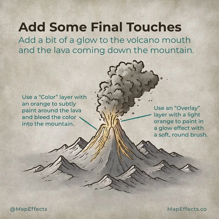 How to Draw a Volcanic Eruption on Your Fantasy Maps — Map Effects