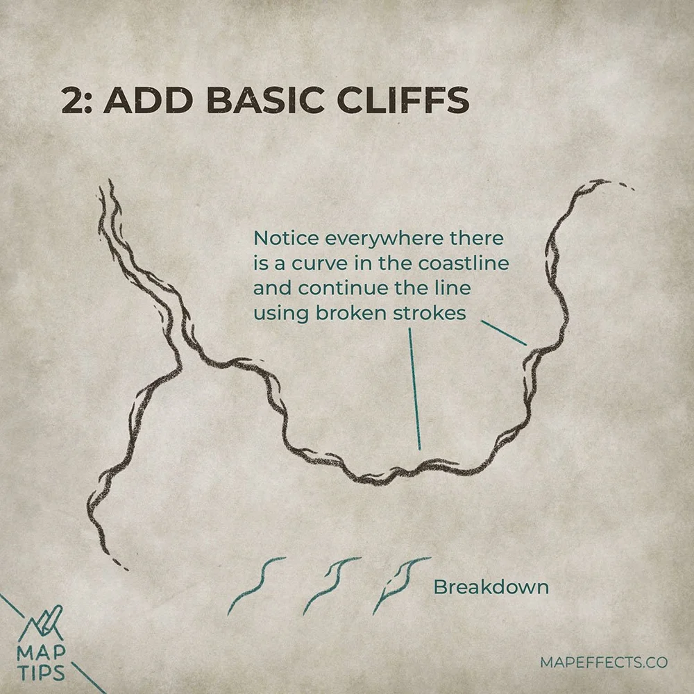 Drawing Cliffs on Coastlines in Top Down Perspective for Your Fantasy ...