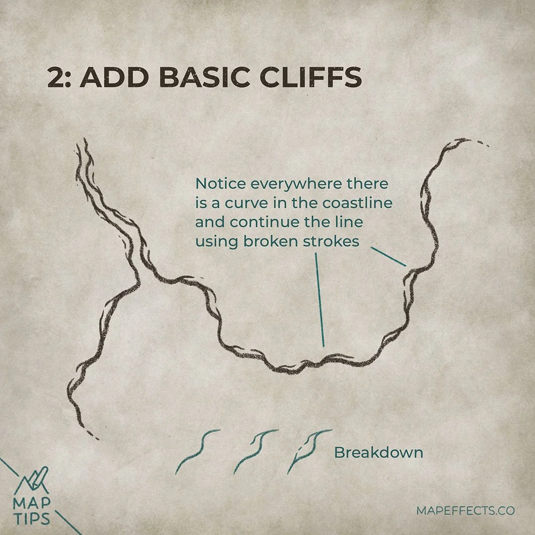 Drawing Cliffs on Coastlines in Top Down Perspective for Your Fantasy ...