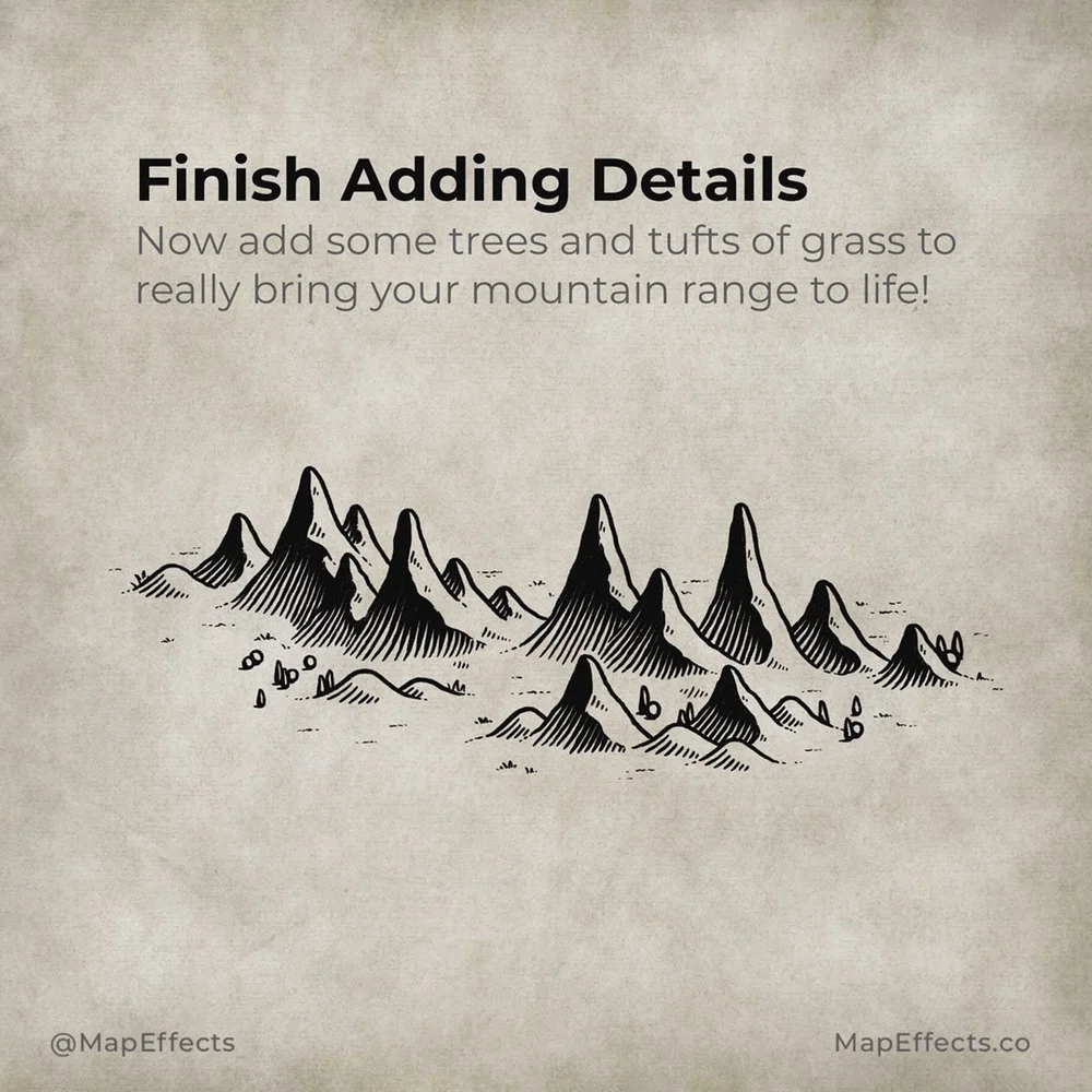 How to Draw Classic Fantasy Mountains on Your Map — Map Effects