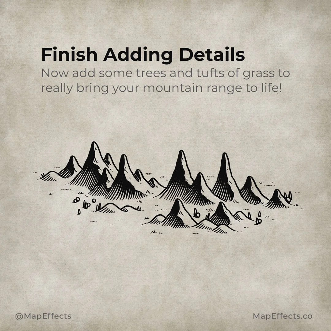 How to Draw Classic Fantasy Mountains on Your Map — Map Effects
