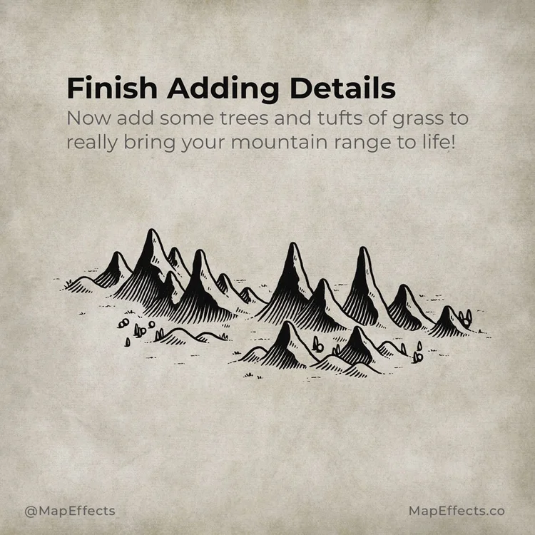 How to Draw Classic Fantasy Mountains on Your Map — Map Effects