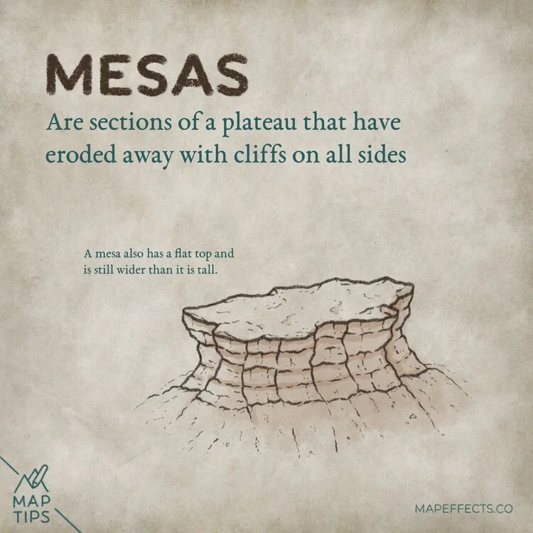 Plateaus, Mesas, & Buttes - What's the Difference? — Map Effects
