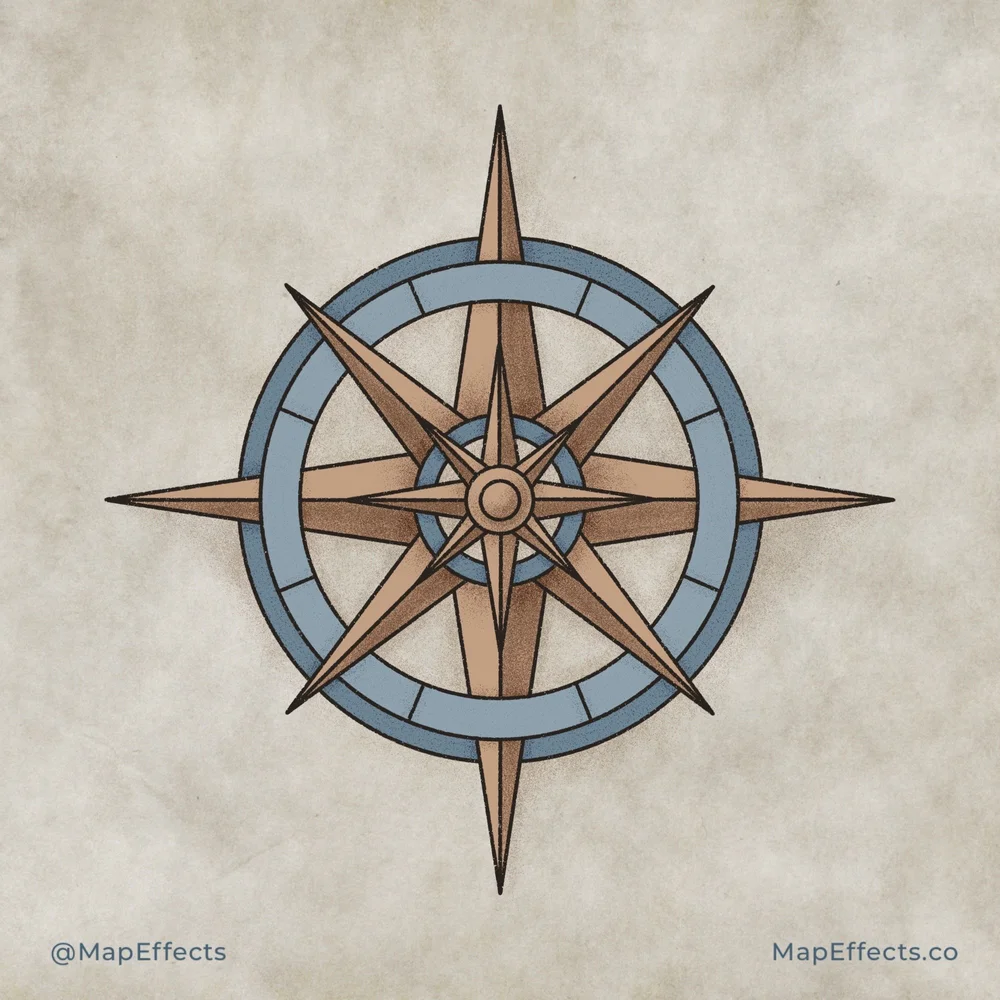 How to Draw a Compass On Your Fantasy Maps — Map Effects