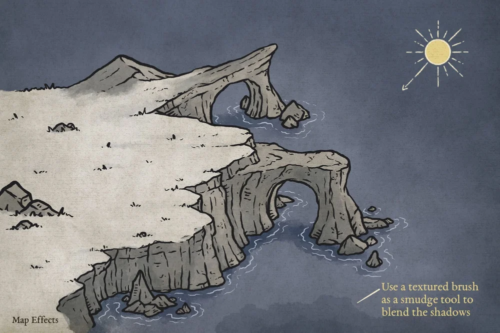 How to Draw Sea Arches on Fantasy Maps - Tutorial — Map Effects