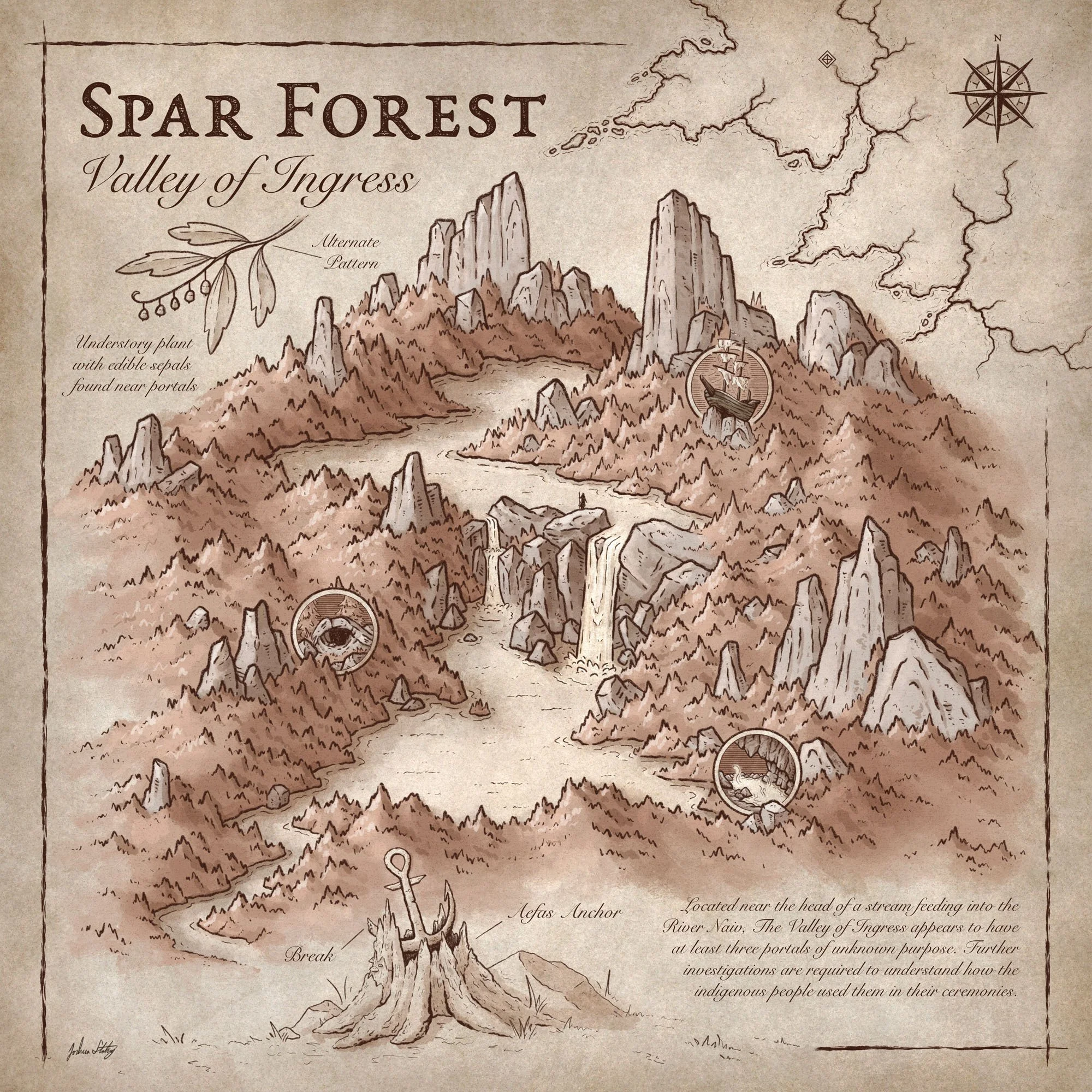 Spar Forest Expedition Fantasy Map Print - by Josh Stolarz — Map Effects