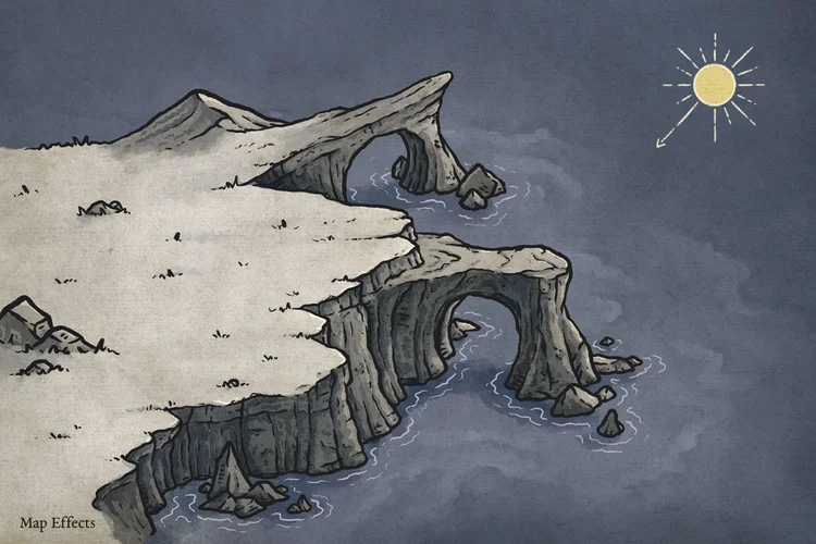 How to Draw Sea Arches on Fantasy Maps - Tutorial — Map Effects