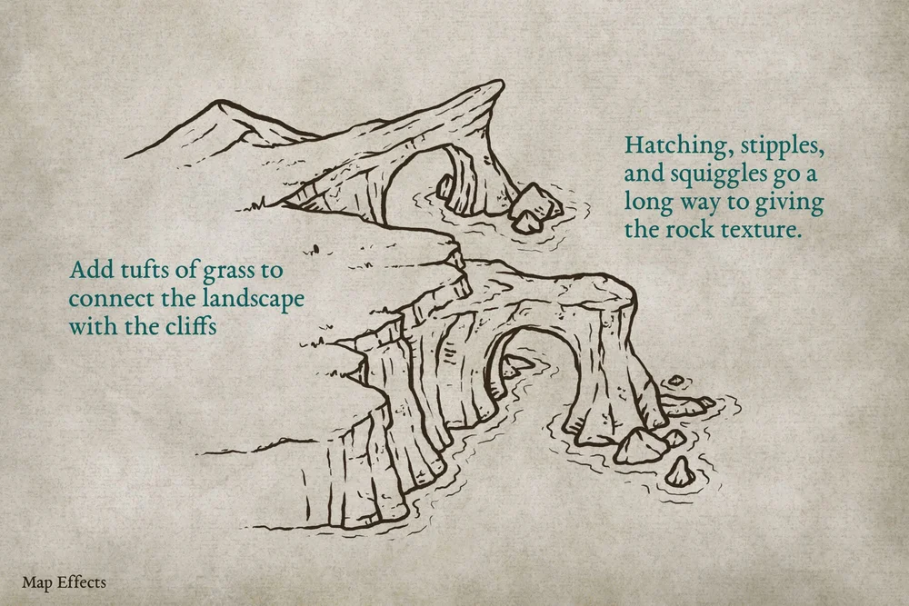 How to Draw Sea Arches on Fantasy Maps - Tutorial — Map Effects