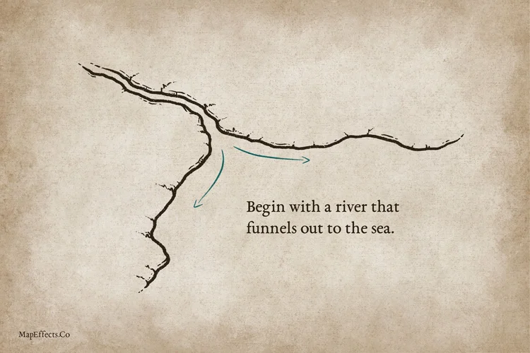 How to Draw River Deltas on Fantasy Maps — Map Effects