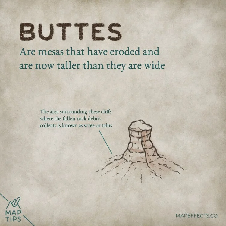 Plateaus, Mesas, & Buttes - What's the Difference? — Map Effects