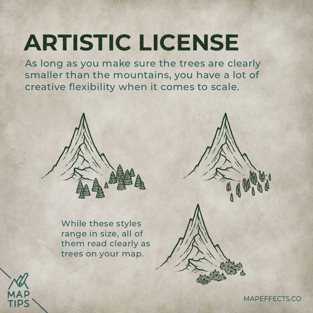What Scale to Draw Trees & Forests on Fantasy Maps? — Map Effects