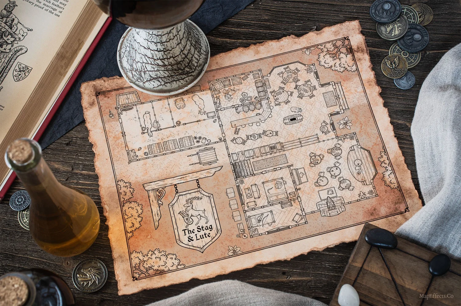 Inns & Taverns Map Builder for Your RPG Interior Maps — Map Effects