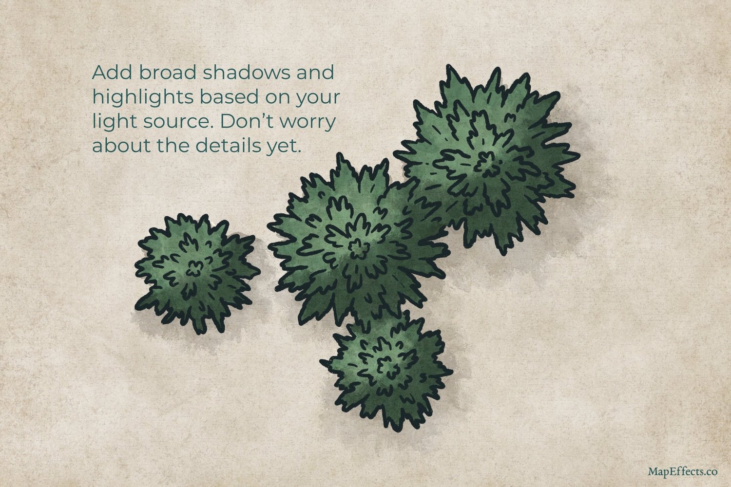 How to Draw Pine Trees - Top-Down Perspective — Map Effects