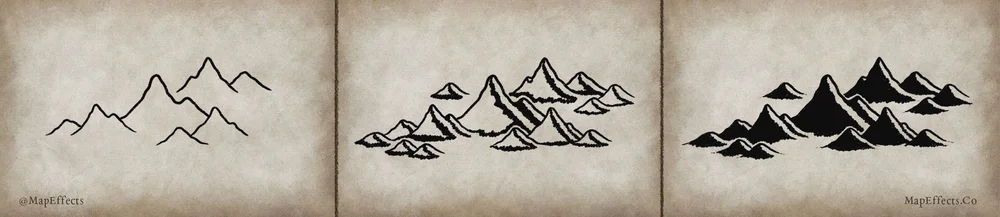 How to Draw 'Tolkien' Style Mountains on Your Fantasy Maps — Map Effects