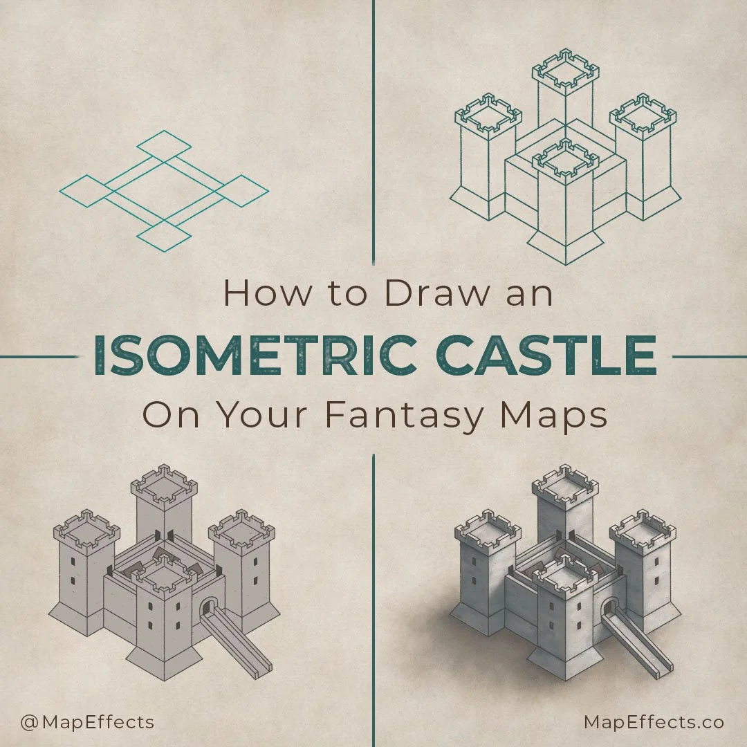 How to Draw an Isometric Castle Icon On Your Fantasy Map — Map Effects