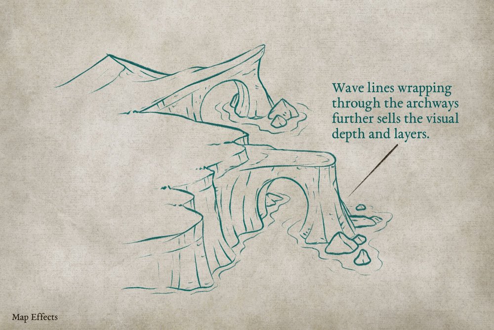 How to Draw Sea Arches on Fantasy Maps - Tutorial — Map Effects