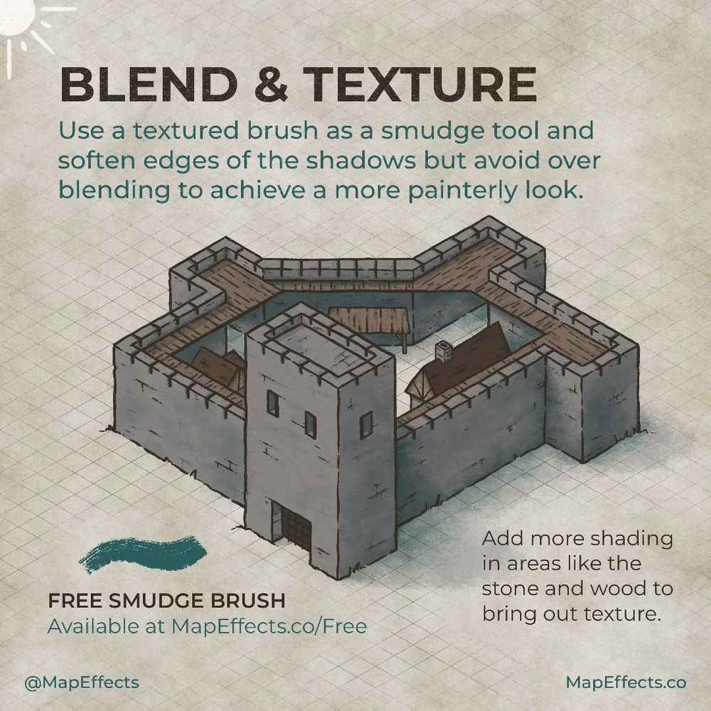 How to Draw an Isometric Fortress on Your Fantasy Maps — Map Effects