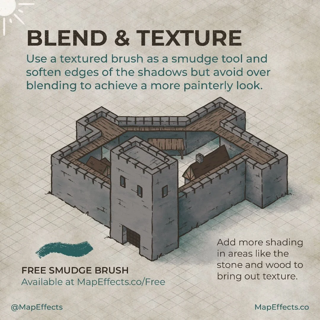 How to Draw an Isometric Fortress on Your Fantasy Maps — Map Effects
