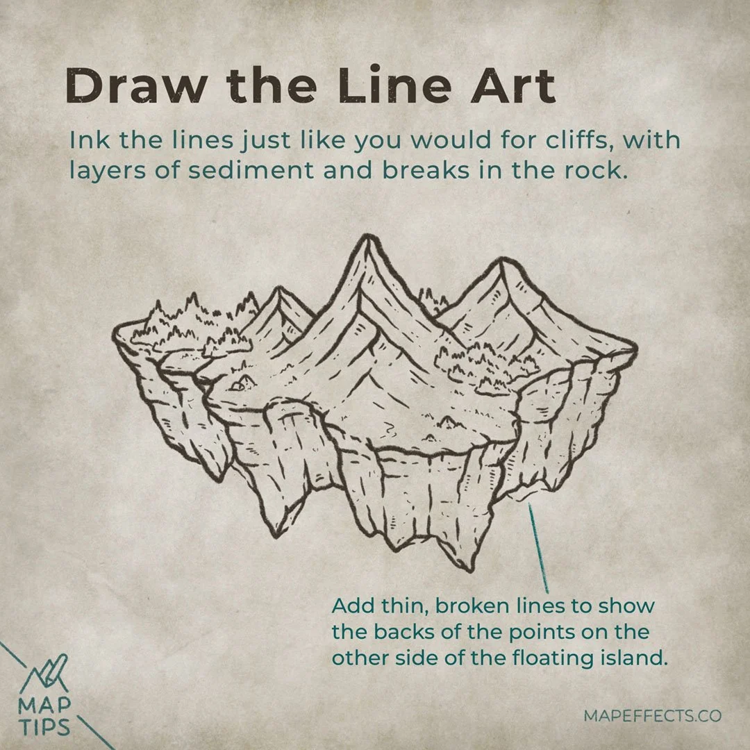 How to Draw a Floating Island on Your Fantasy Maps — Map Effects