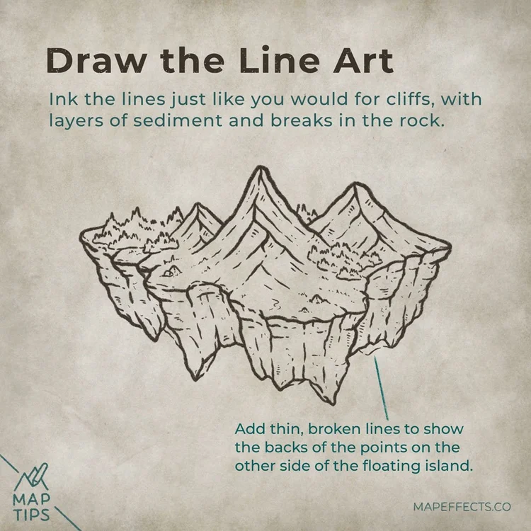 How to Draw a Floating Island on Your Fantasy Maps — Map Effects