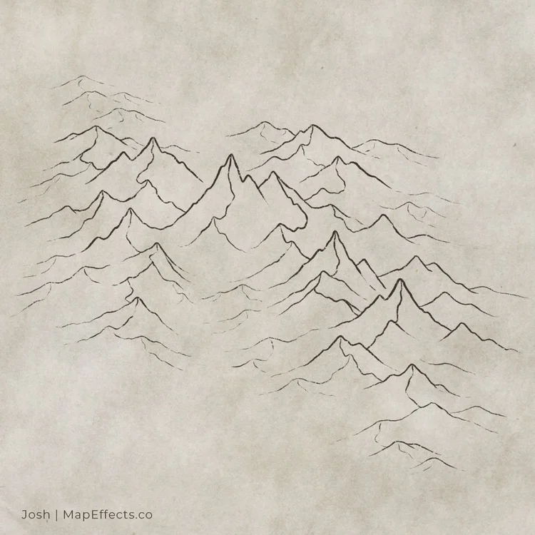 How to Draw Ridge-Line Mountains on Your Fantasy Maps — Map Effects
