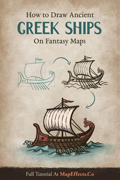 How to Draw a Greek Style Ship on Fantasy Maps — Map Effects