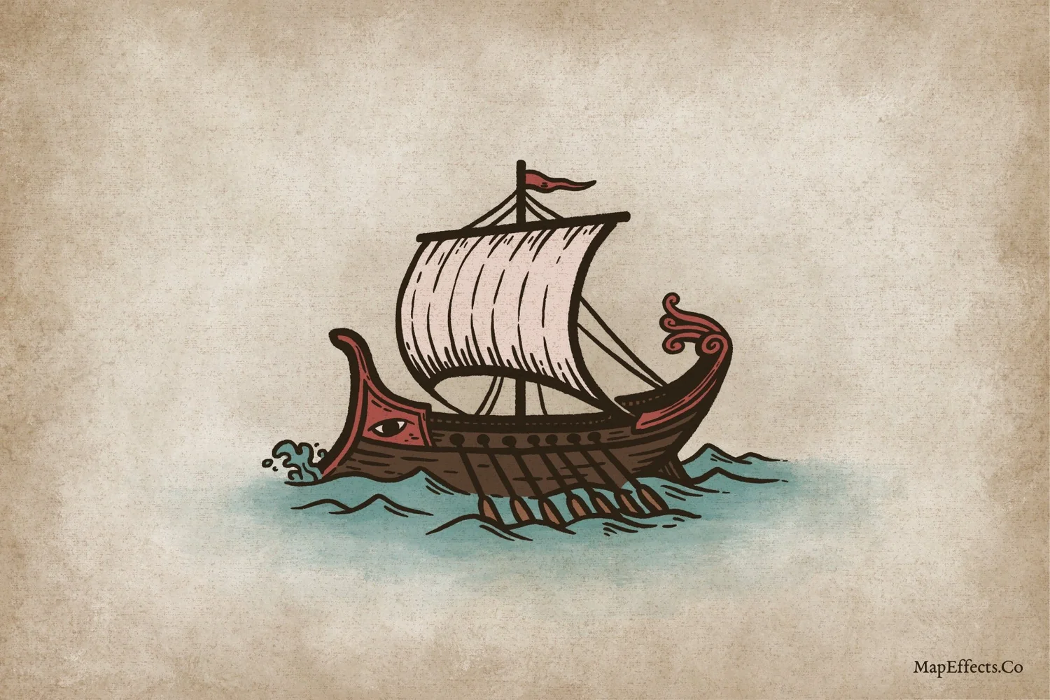 How to Draw a Greek Style Ship on Fantasy Maps — Map Effects