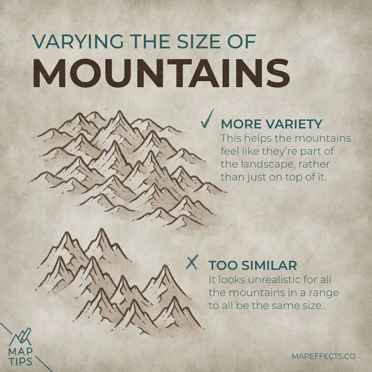 Varying Mountain Size On Your Fantasy Maps — Map Effects