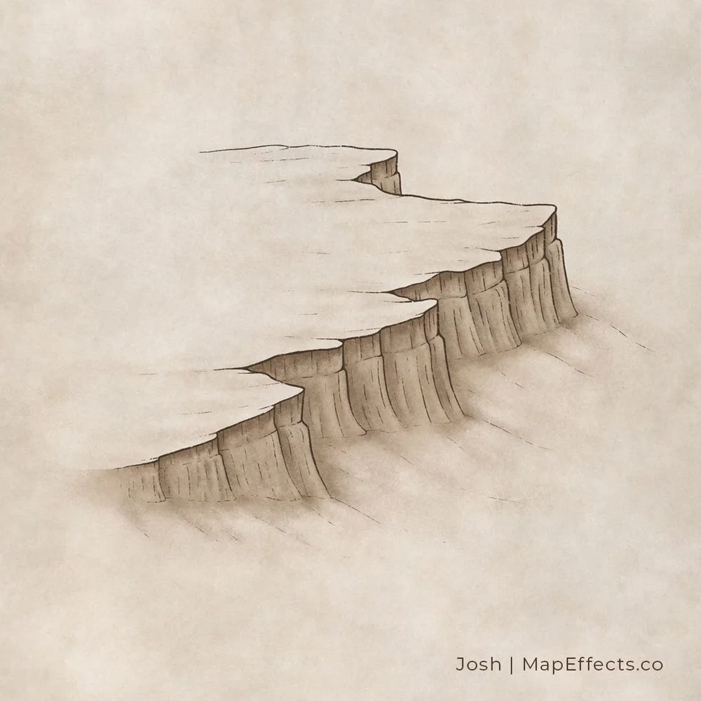 How to Draw a Plateau or Cliff on Your Fantasy Maps — Map Effects