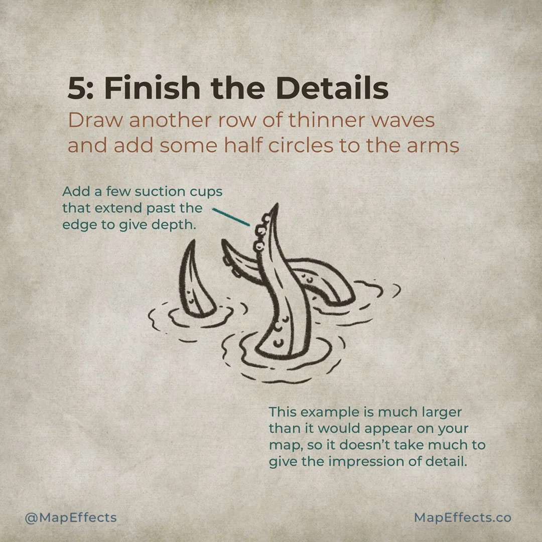 How to Draw a Kraken Sea Beast On Your Fantasy Maps — Map Effects
