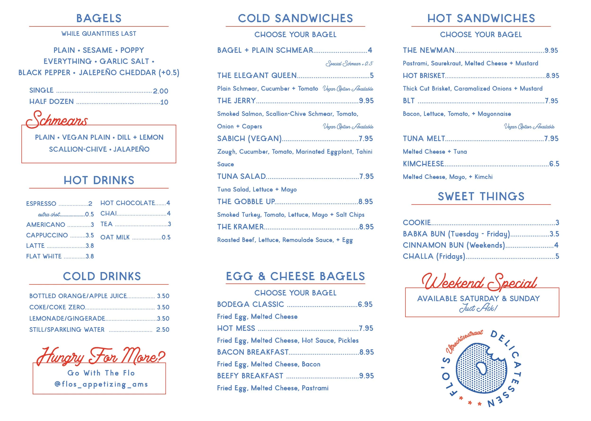 Menu | Explore Our Bagels — Fresh handrolled Bagels • Amsterdam