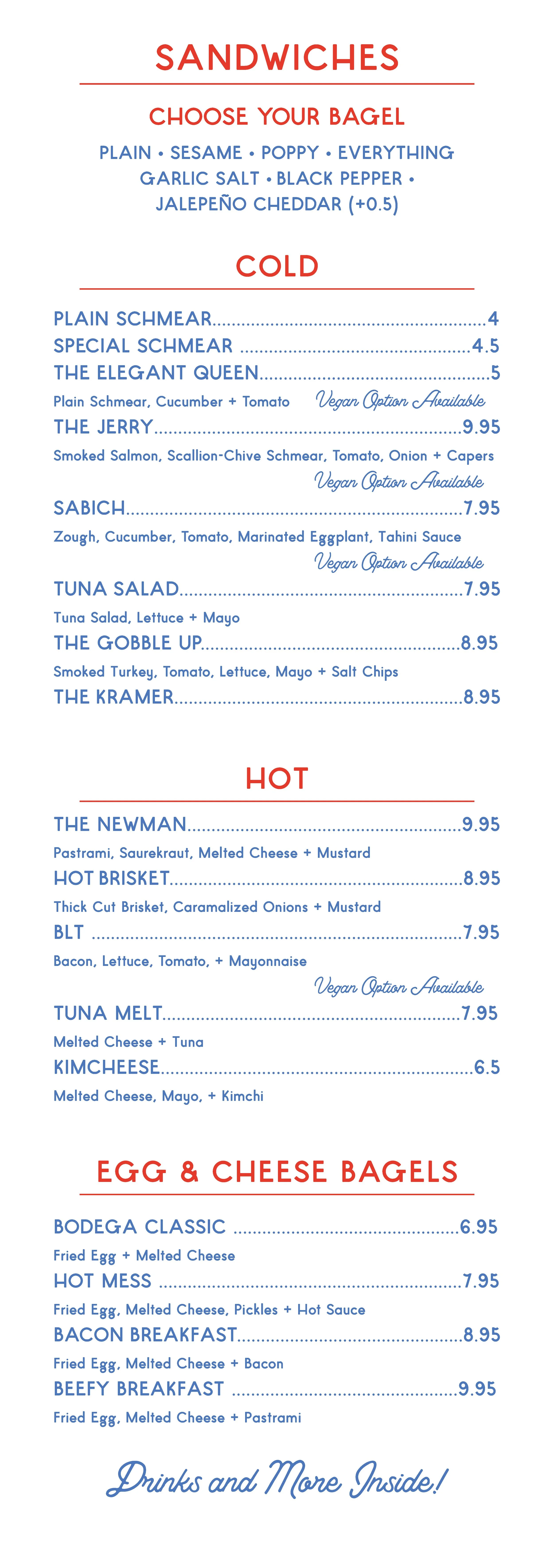 Menu | Explore Our Bagels — Fresh handrolled Bagels • Amsterdam