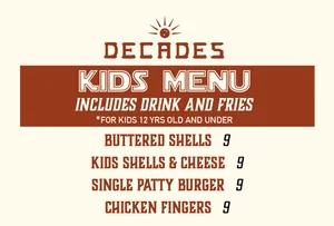Food Menu — Decades