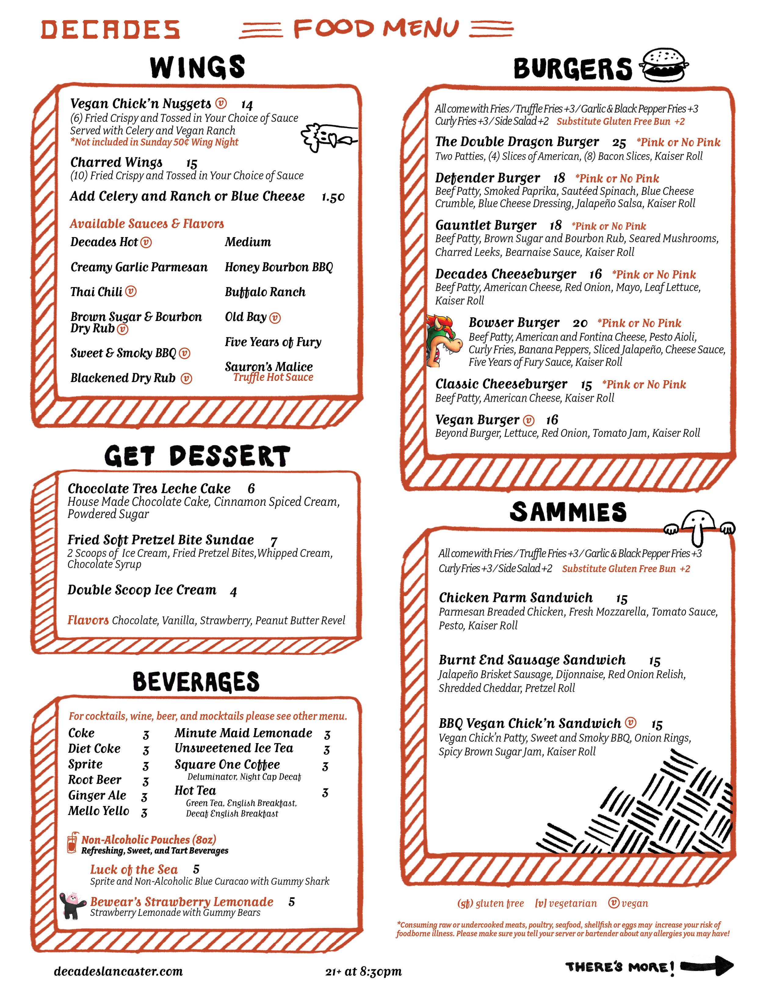 Food Menu — Decades