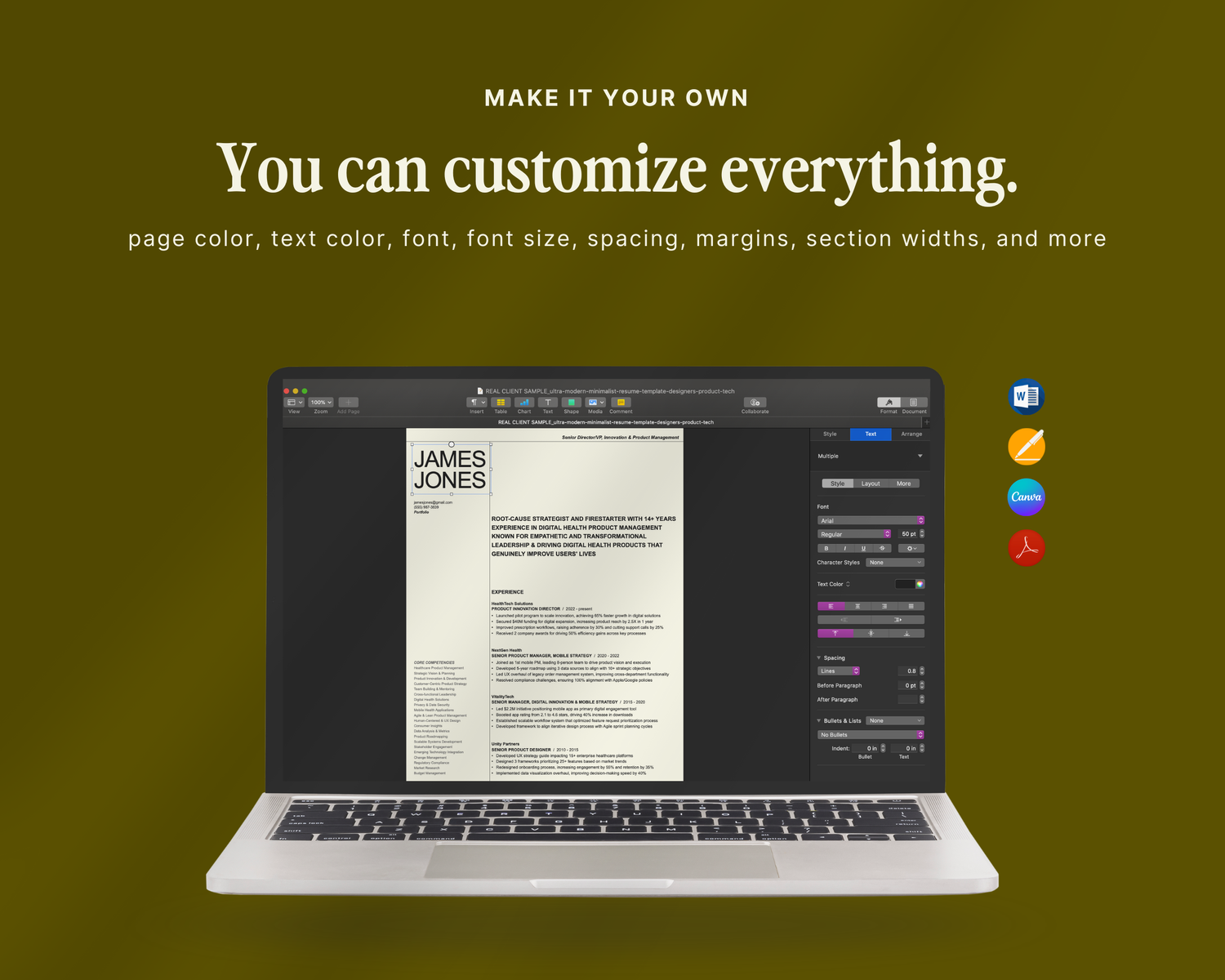 Creative Minimalist Resume Template for Designers | ATS-Friendly & Easy ...