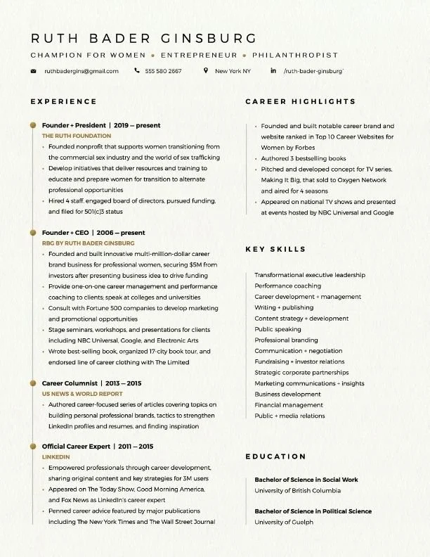Professional Resume Samples & Designs — Custom Resumes for Creatives ...