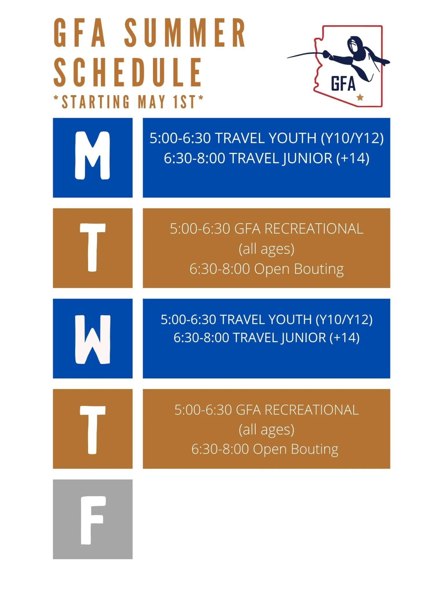 Schedule — German Fencing Academy