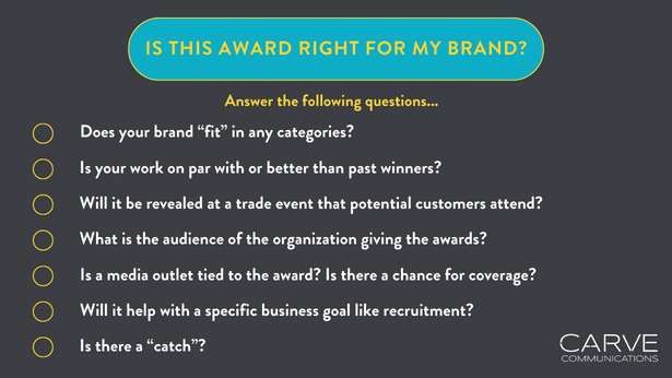How to Be Smart About Industry Awards | Carve Comms