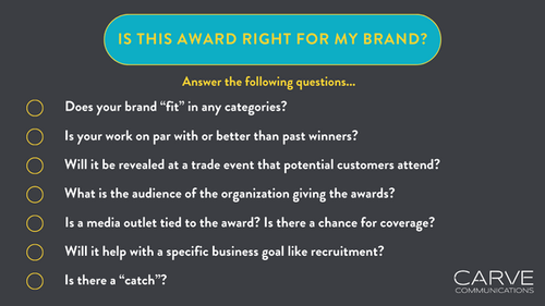 How to Be Smart About Industry Awards | Carve Comms