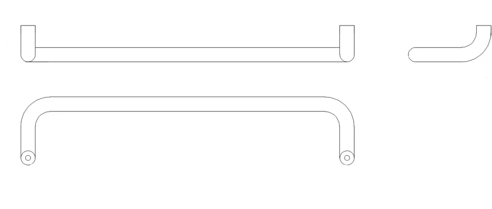 Ash Door Furniture — Cranked D Pull Handle (ASH 103) ASH103